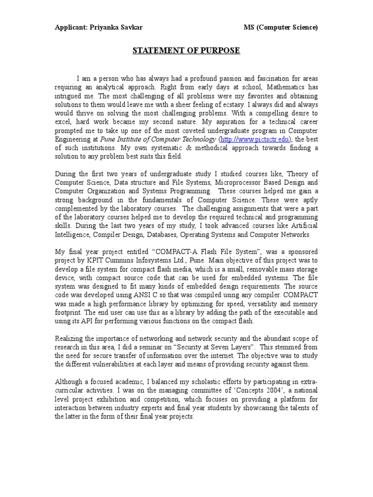Statement of Purpose | PDF | Computer Science | Library (Computing)