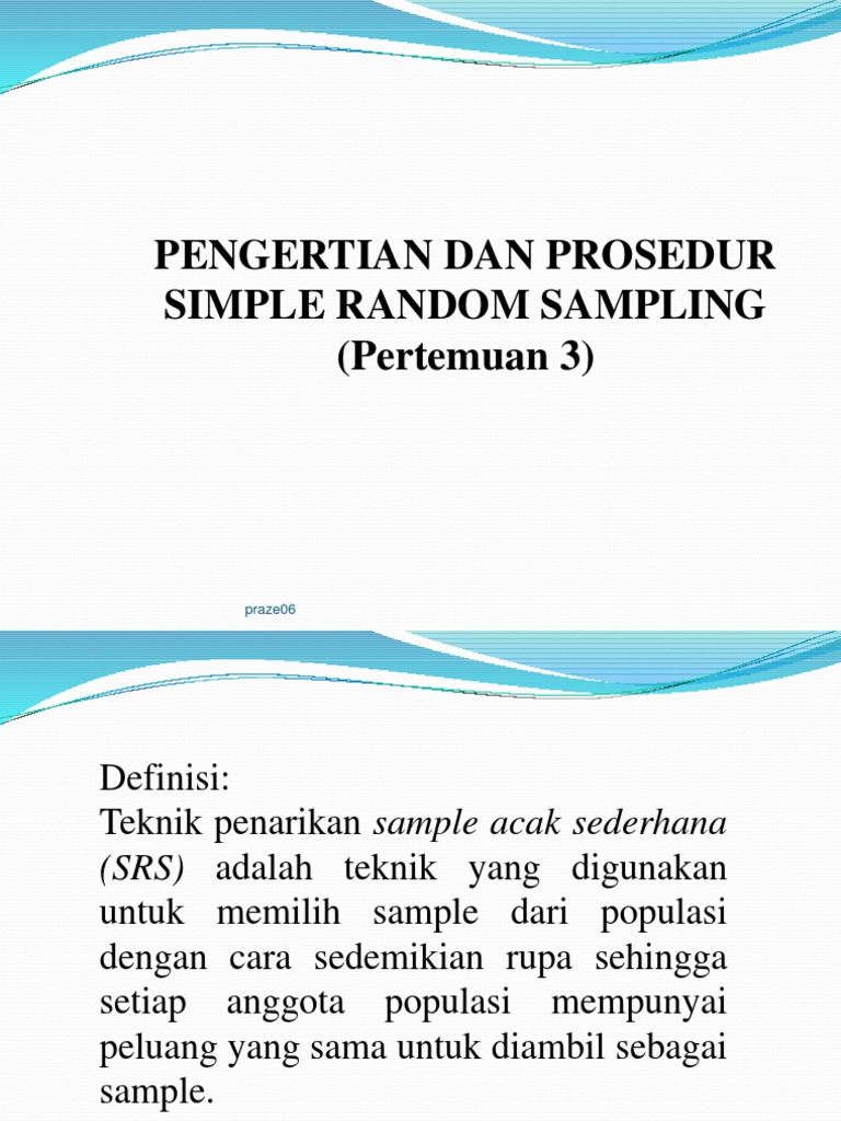 Simple Random Sampling | PDF