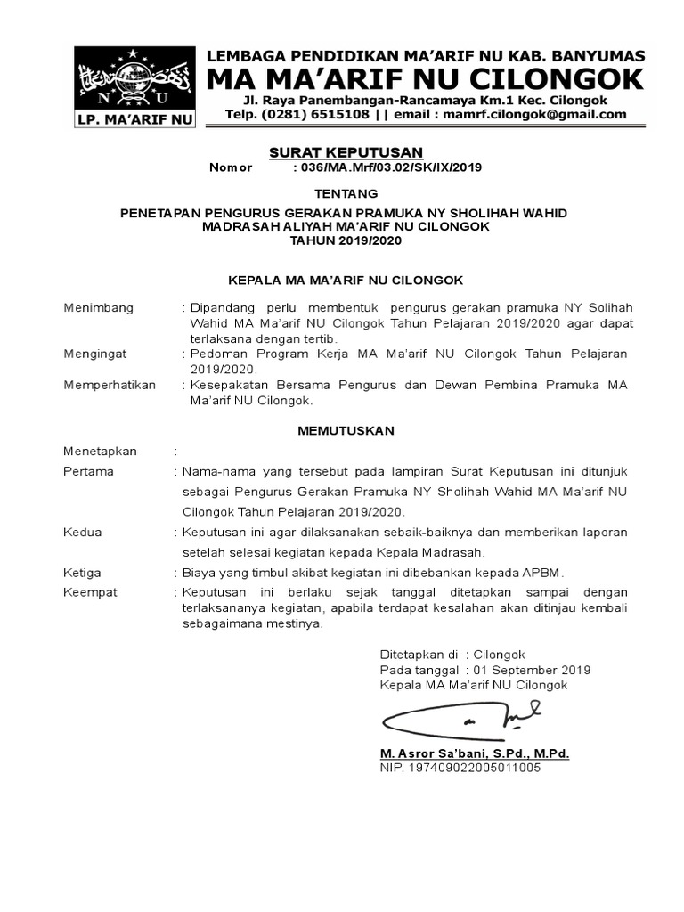 036-SK Pengurus Pramuka | PDF