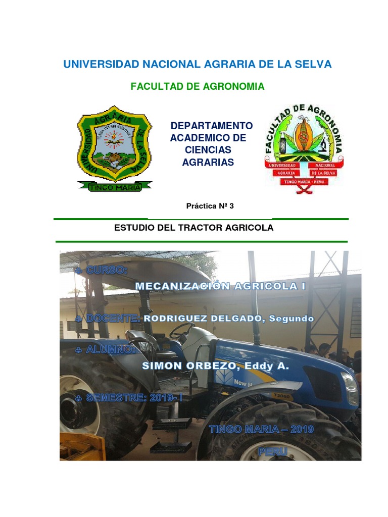 Pract. #3 Estudio Del Tractor Agricola | PDF | Tractor | Eje