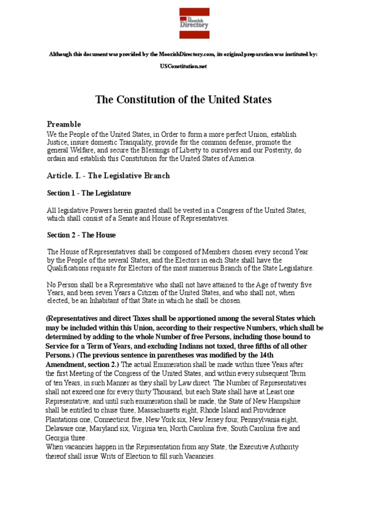 Constitution of The Usa | PDF | Presidents Of The United States ...