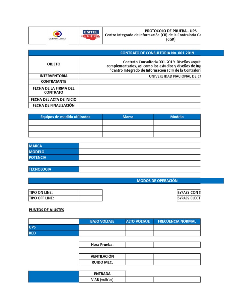 Protocolo de Pruebas - UPS | PDF | Voltio | Cantidades fisicas