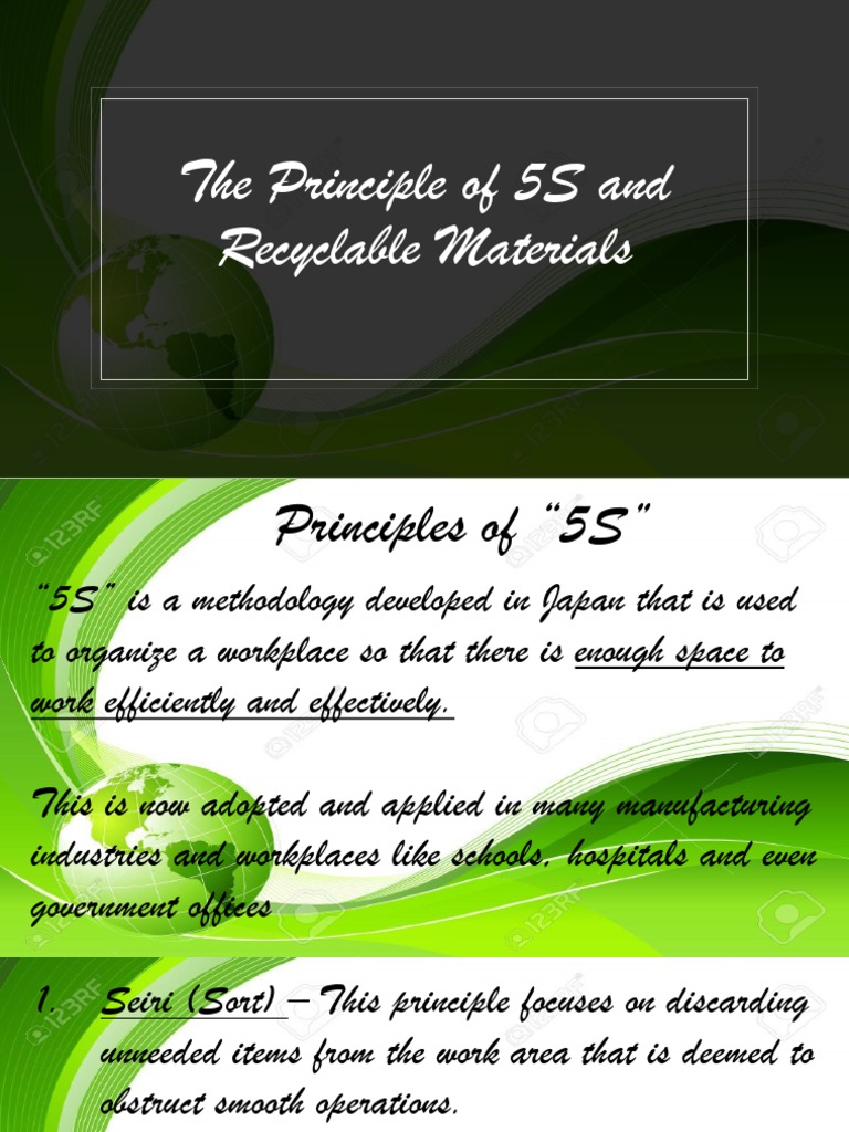Principle of 5S and Recyclable Materials | PDF | Recycling | Economy ...