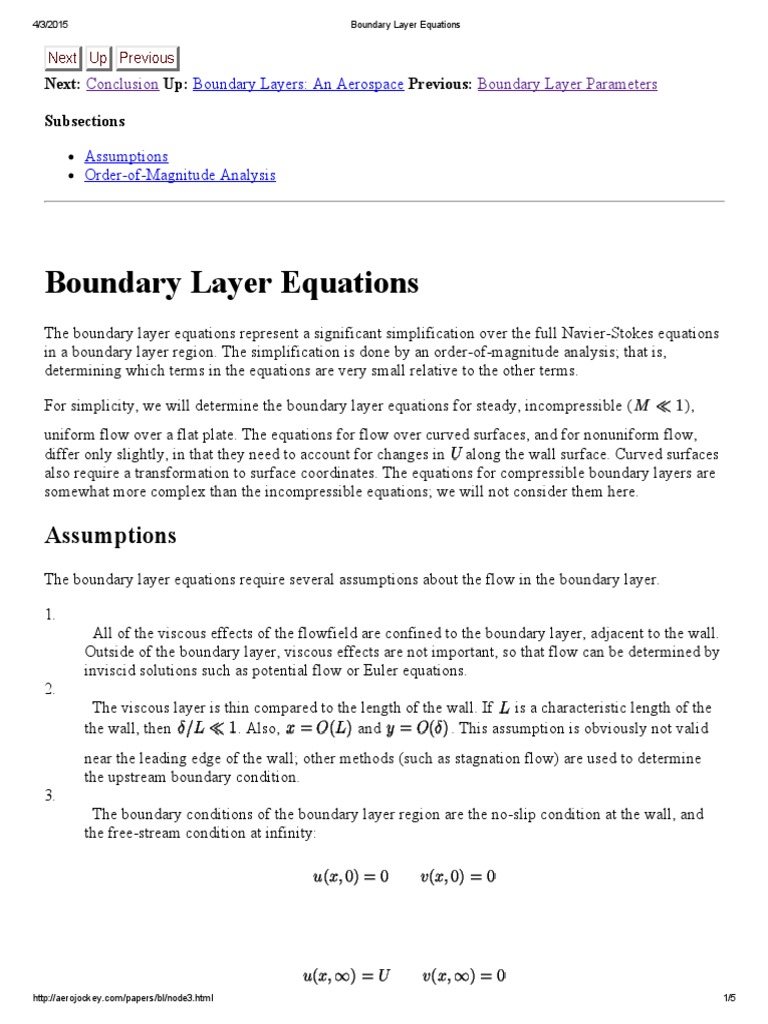 Boundary Layer Equations Explained | PDF | Boundary Layer | Fluid Dynamics