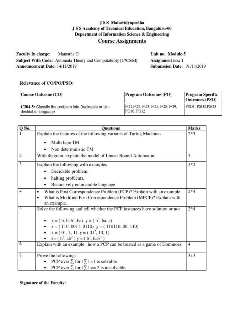 Automata Theory Assignments Overview | PDF | Time Complexity | Computer ...