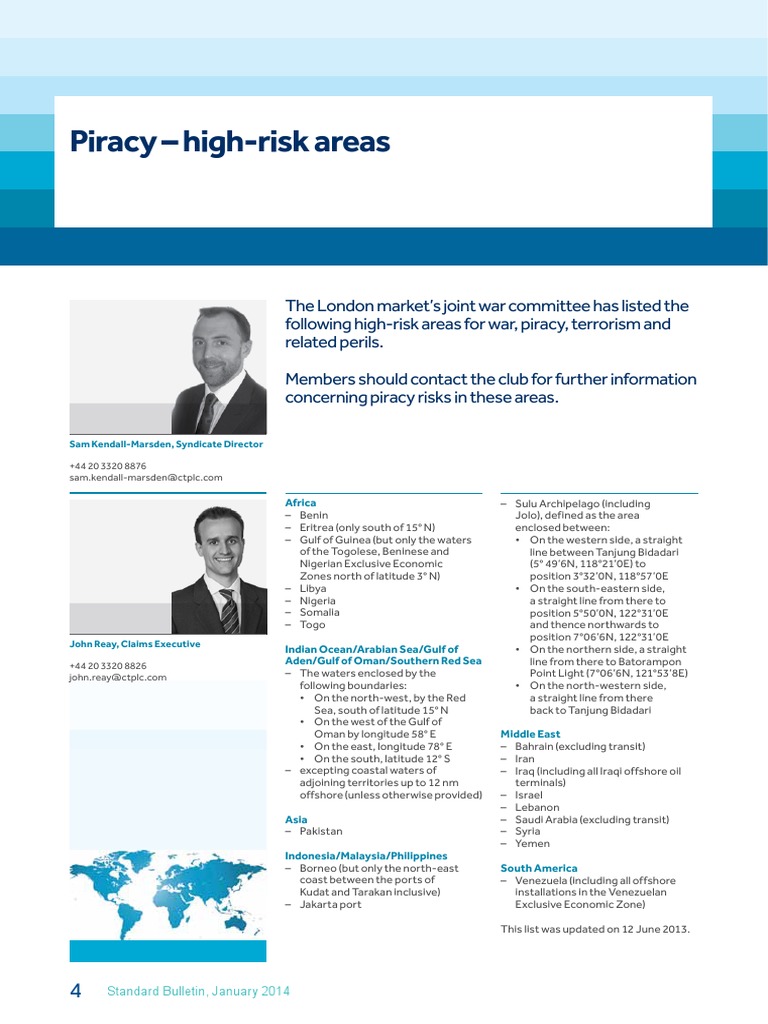 Piracy High Risk Areas | PDF | Persian Gulf | International Relations