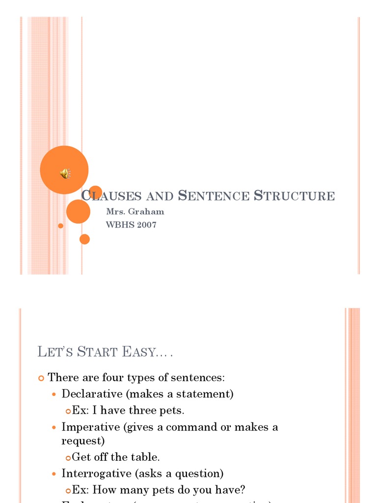 Microsoft PowerPoint - Clauses and Sentence Structure | PDF | Clause ...