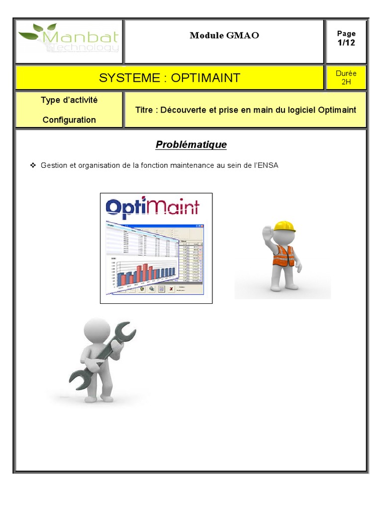 Prise en main du logiciel Optimaint | PDF | Informatique | Fabrication ...