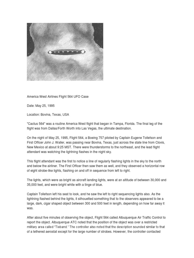 America West Airlines Flight 564 UFO Case | PDF | Air Traffic Control ...