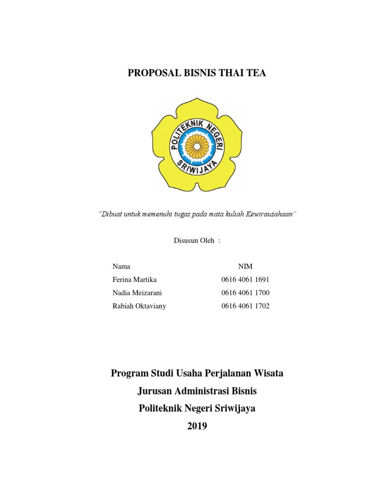 Proposal Pendirian Usaha Thai Tea | PDF