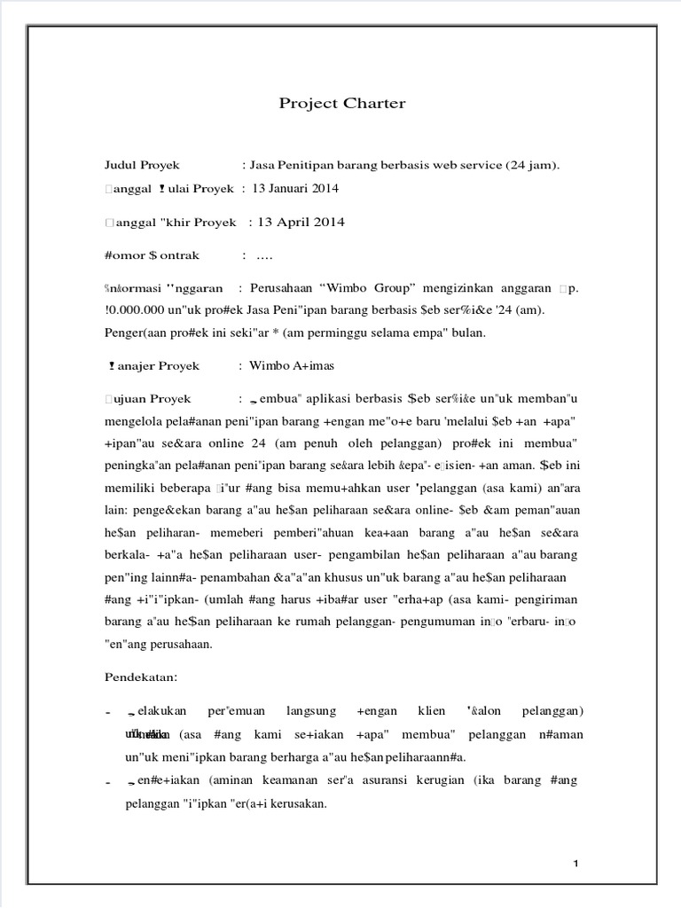 Dokumen - Tips - Contoh Project Charter Gudang Ku Dikonversi | PDF