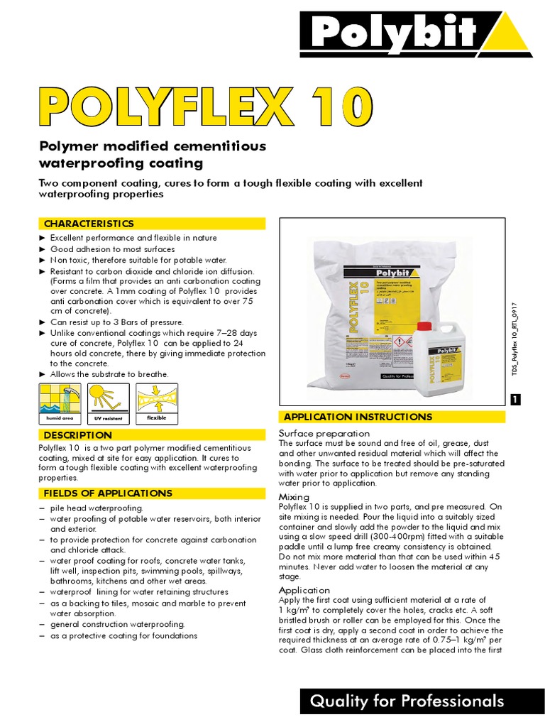 7 2 1 1 6 1 Polyflex 10 PDF | PDF | Shelf Life | Concrete