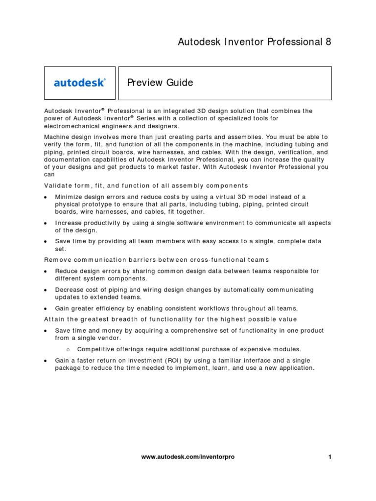 Autodesk Inventor Professional 8 Brochure | PDF | Printed Circuit Board ...