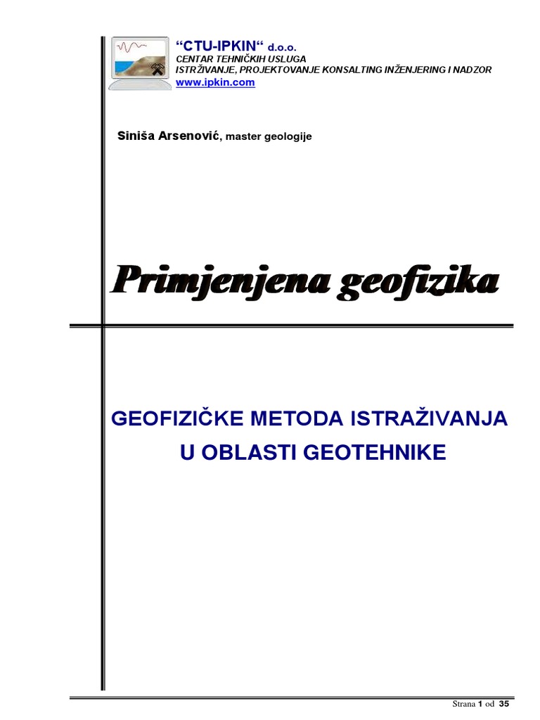 Geotehnika - Geofizicka Istrazivanja PDF | PDF