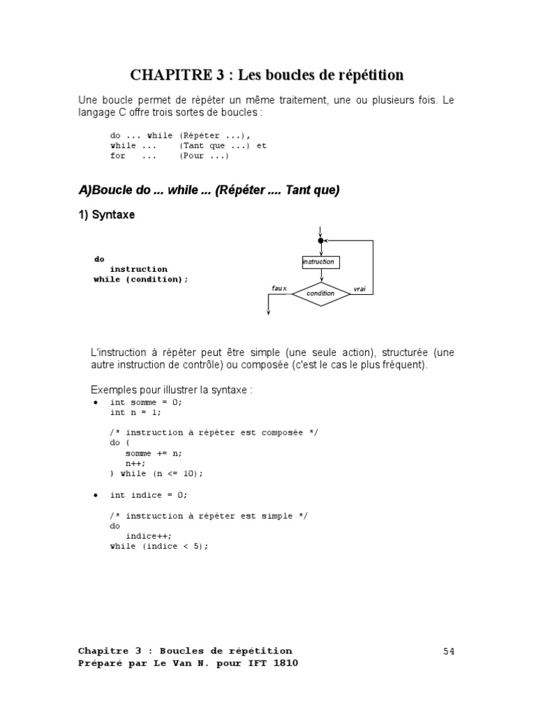 Boucles do...while en C | PDF | Structure de contrôle | Développement de logiciel