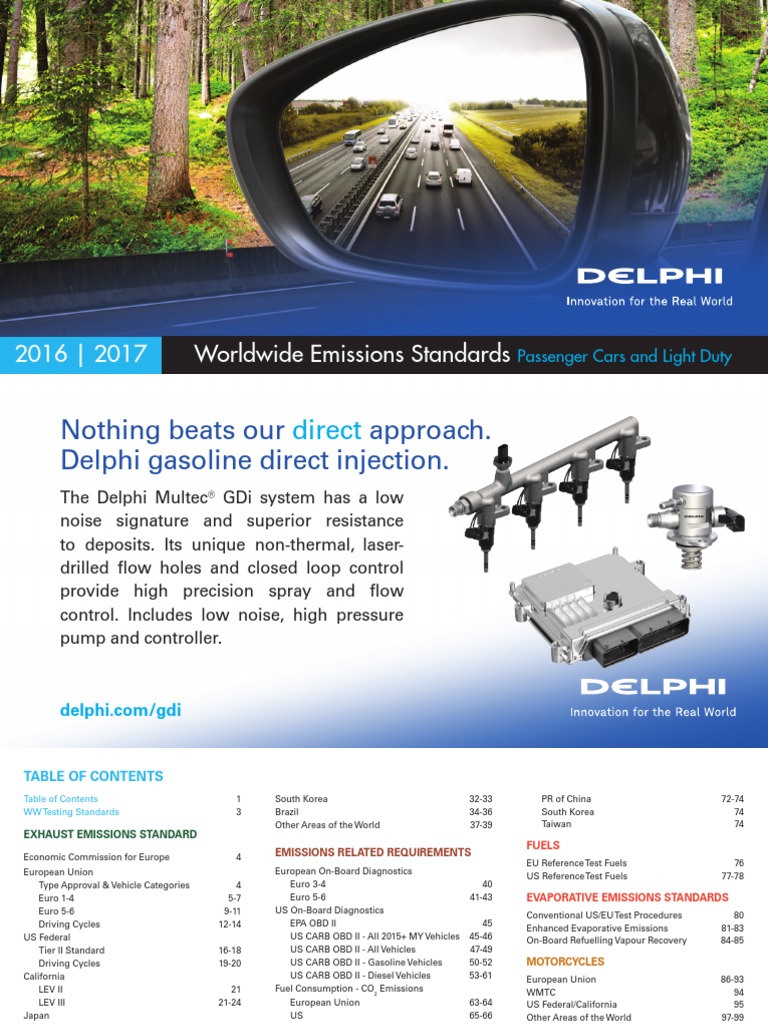 Delphi Worldwide Emissions Standards Passenger Cars Light Duty | PDF | Emission Standard | Pollution