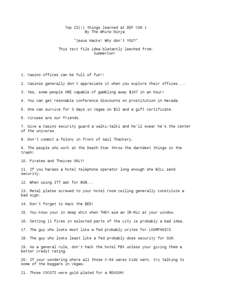 23 Lessons from DEF CON Adventures | PDF