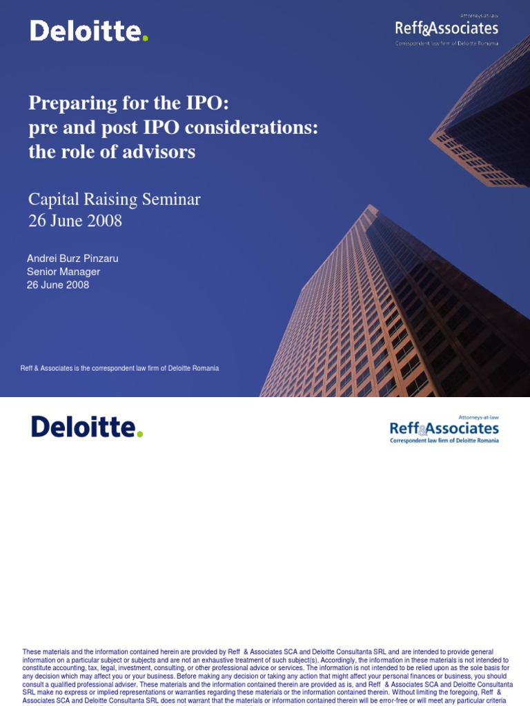 Preparing For The IPO: Pre and Post IPO Considerations: The Role of ...