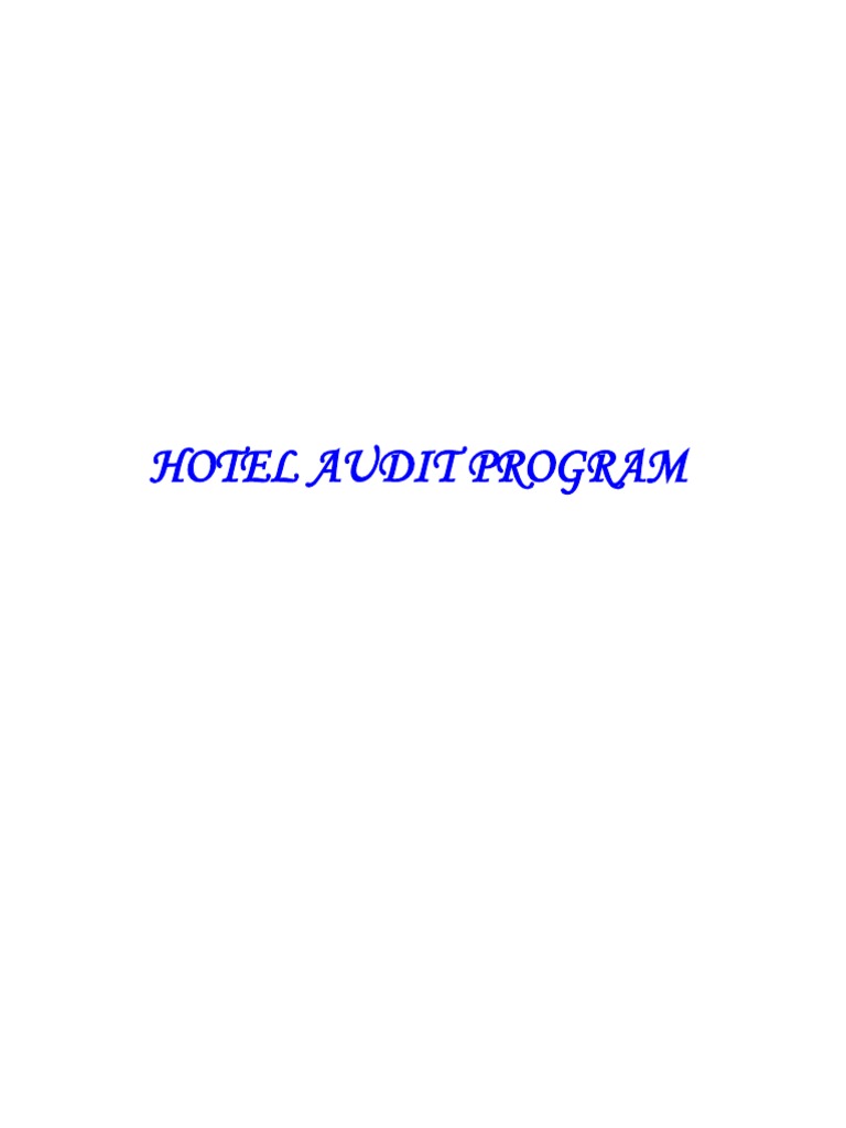 Hotel Audit Program | PDF | Accounts Payable | Internal Control