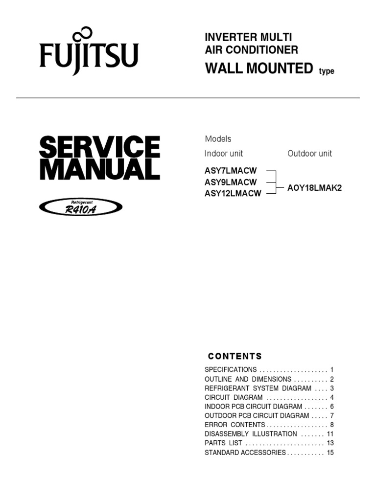 Fujitsu AC | PDF | Air Conditioning | Electrical Engineering