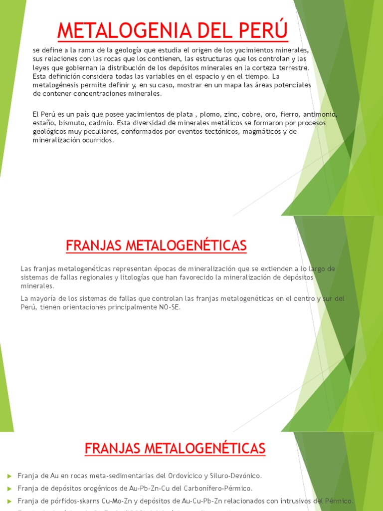 Metalogenia Del Peru | PDF | Minerales | Magma