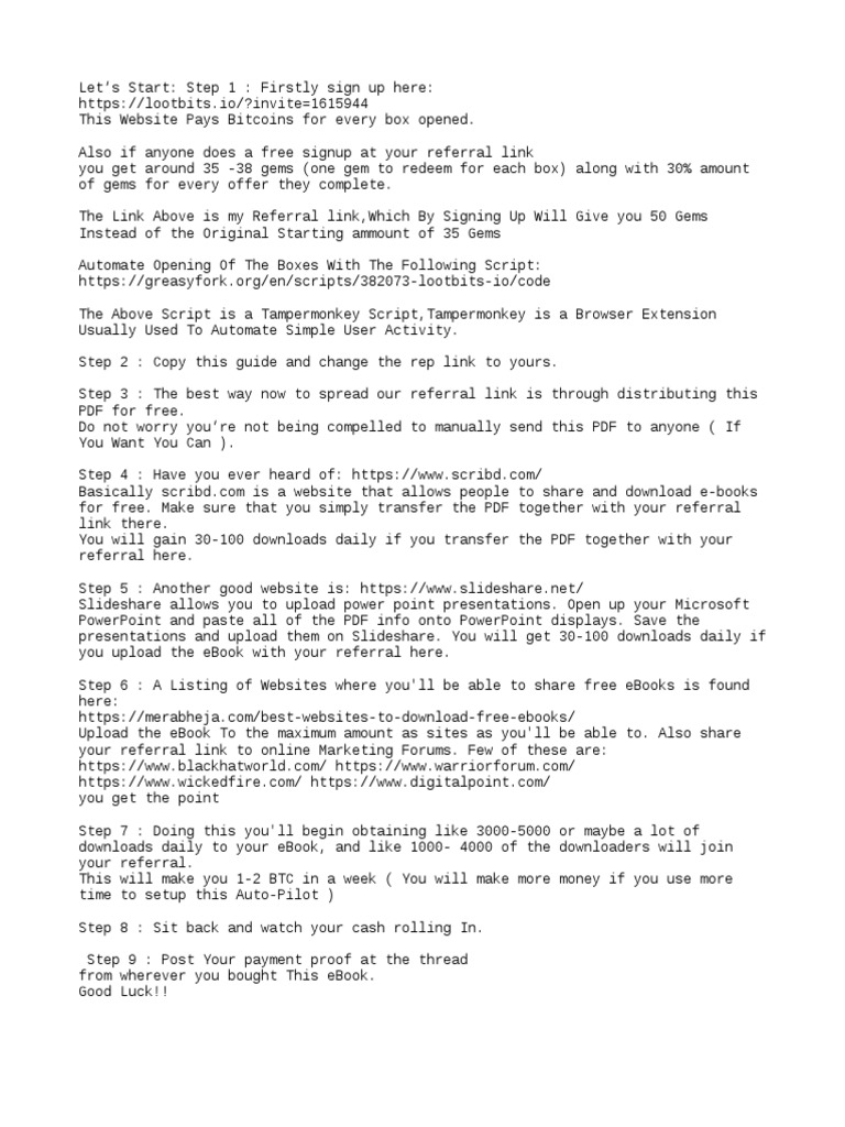 Earn Bitcoin BTC Script (Easy) | PDF | Career & Growth | Computers