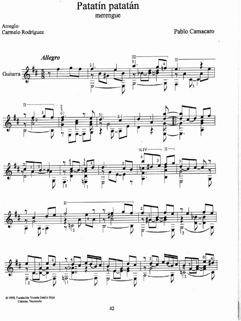 Patatin Patatan by Pablo Camacaro. - Arranged by Carmelo Rodriguez PDF ...