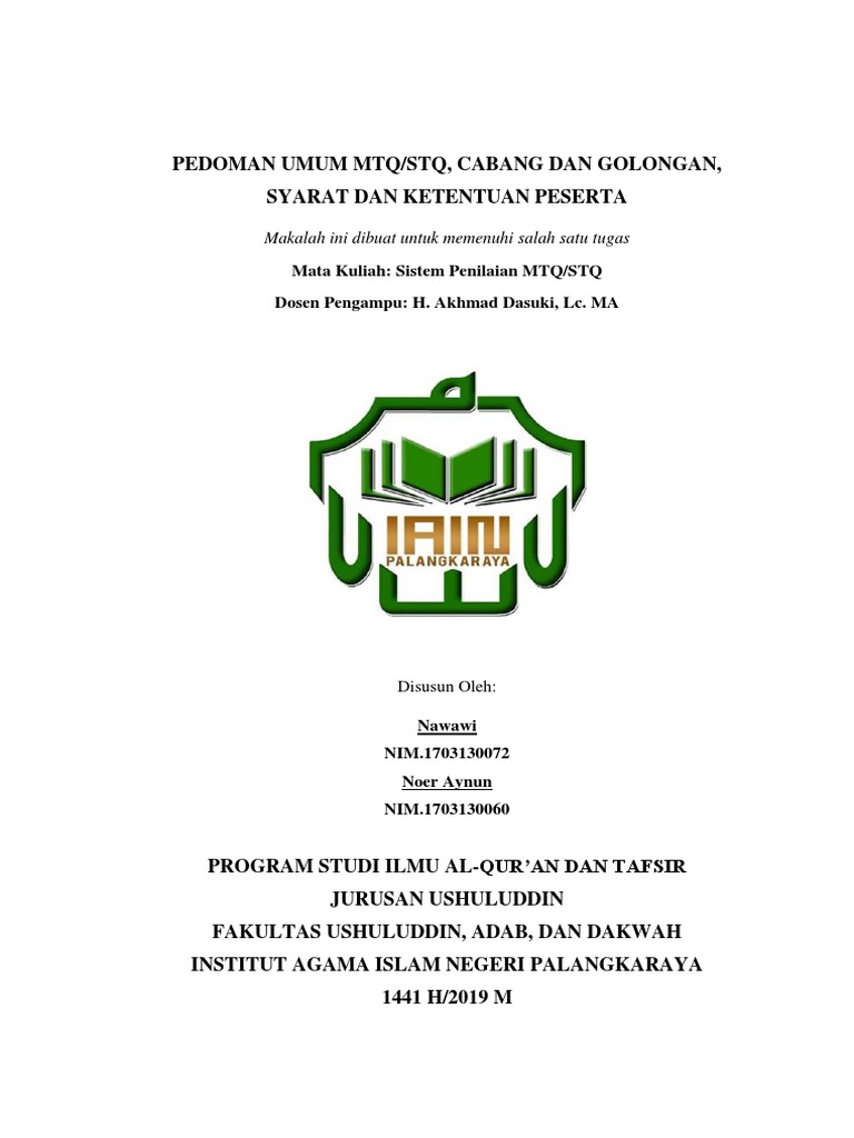 Sejarah Lembaga Pengembangan Tilawatil Qur'an (LPTQ) | PDF Sejarah Lembaga Pengembangan Tilawatil Qur'an (LPTQ) | PDF