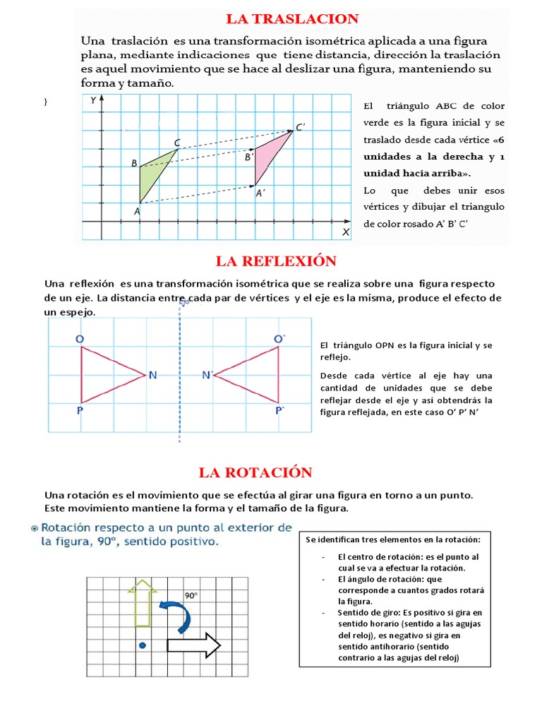 Transformaciones Isométricas: Reflexión y Rotación | PDF | Ciencia y ...