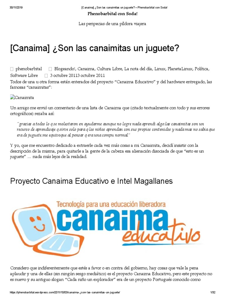 (Canaima) ¿Son Las Canaimitas Un Juguete - Phenobarbital Con Soda ...