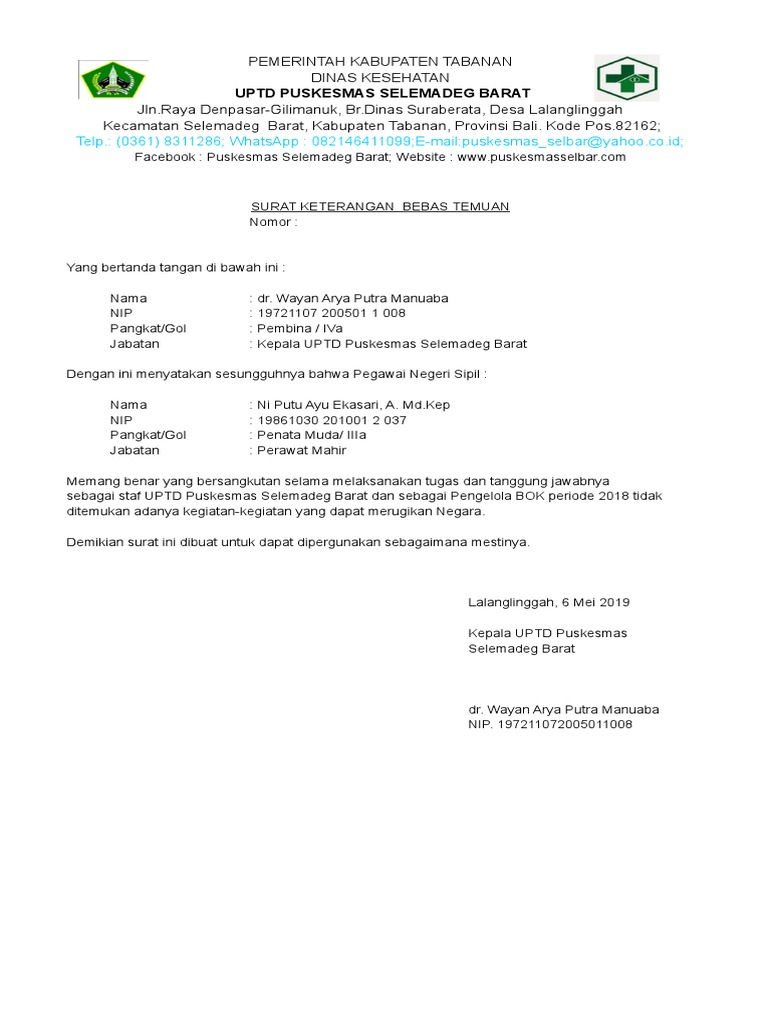 Surat Bebas Temuan | PDF