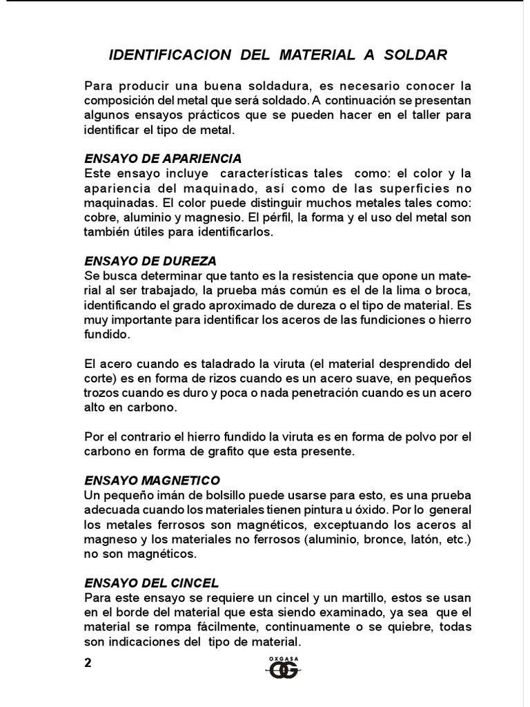 Indentificación Del Material A Soldar | PDF | Aluminio | Acero