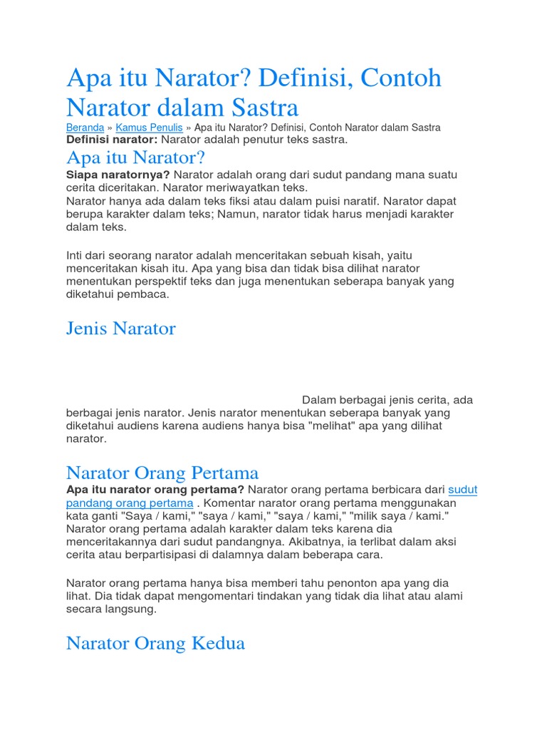 Apa Itu Narator | PDF
