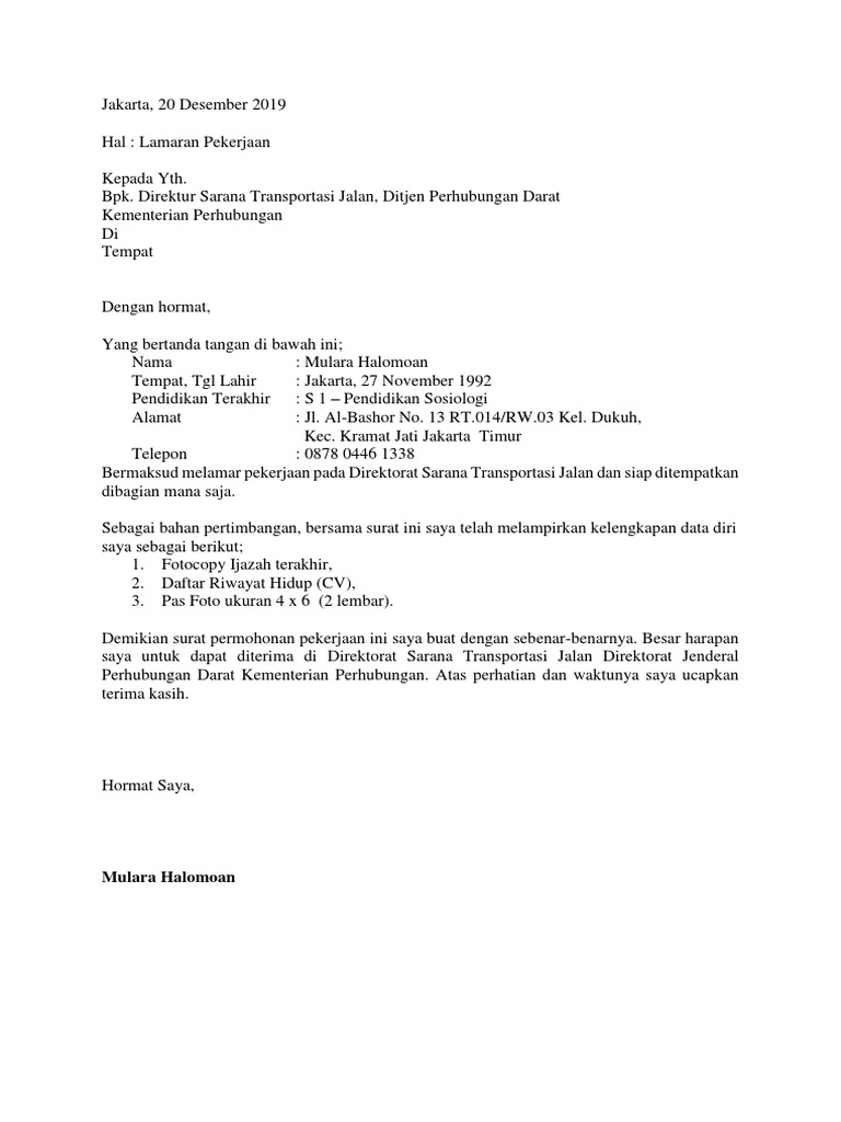 Contoh Lamaran | PDF