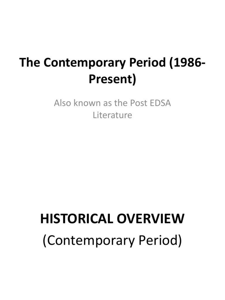 The Contemporary Period | PDF | Philippines