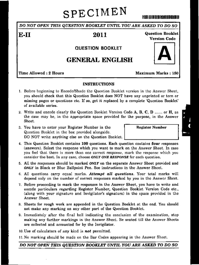 SDA General English Model Question Paper | PDF | Flowers | Human ...