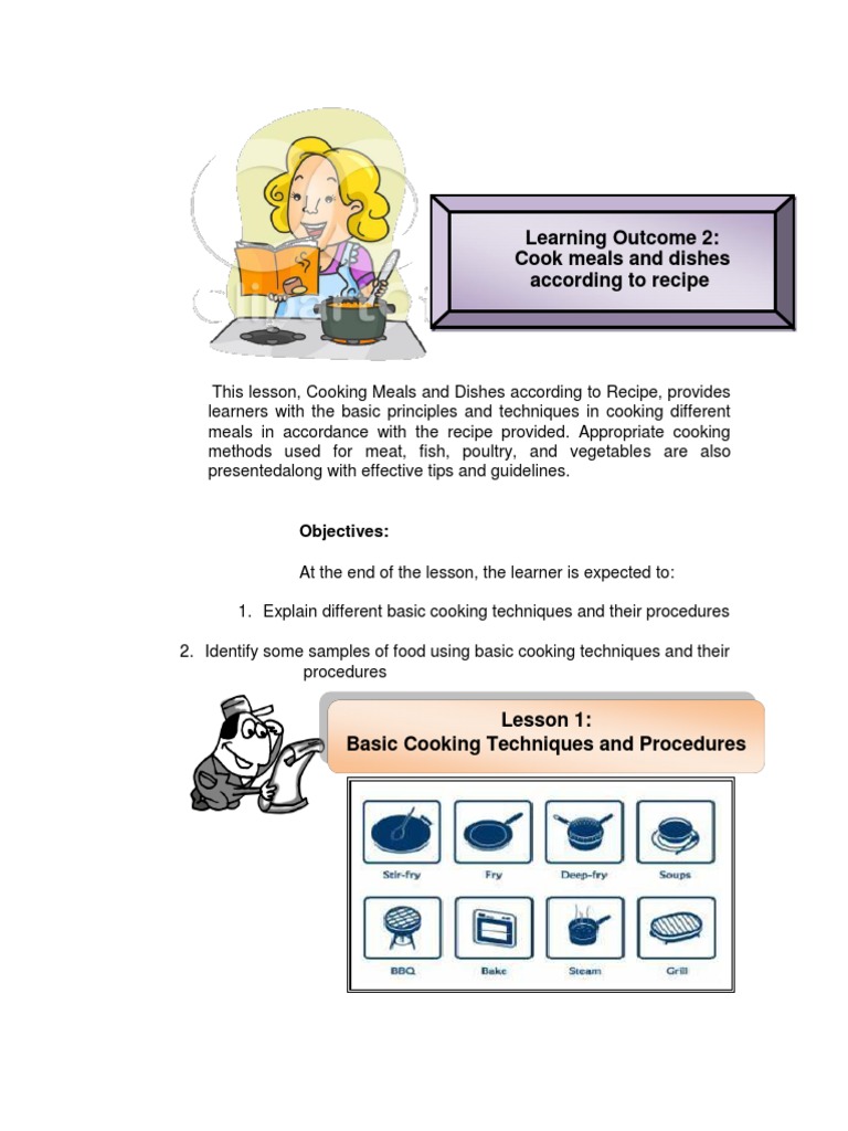 Cooking Meals According to Recipes | PDF | Grilling | Roasting