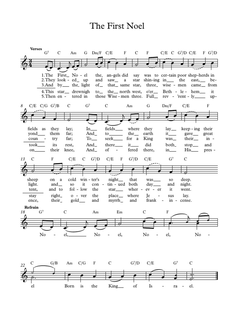 The First Noel in C W Chords | PDF