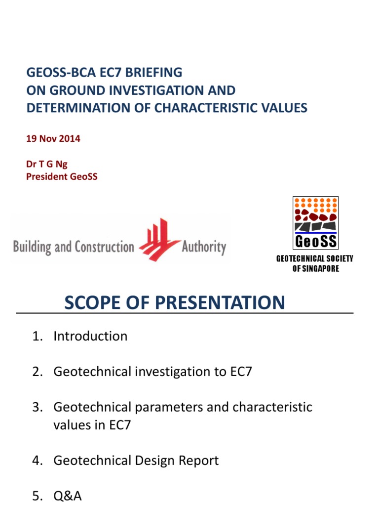 GeoSS-BCA EC7 Briefing (19nov2014) | PDF | Geotechnical Engineering | Hazards