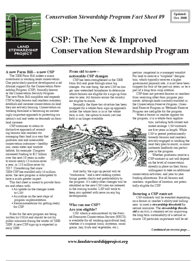 The New and Improved Conservation Stewardship Program | PDF | Natural ...