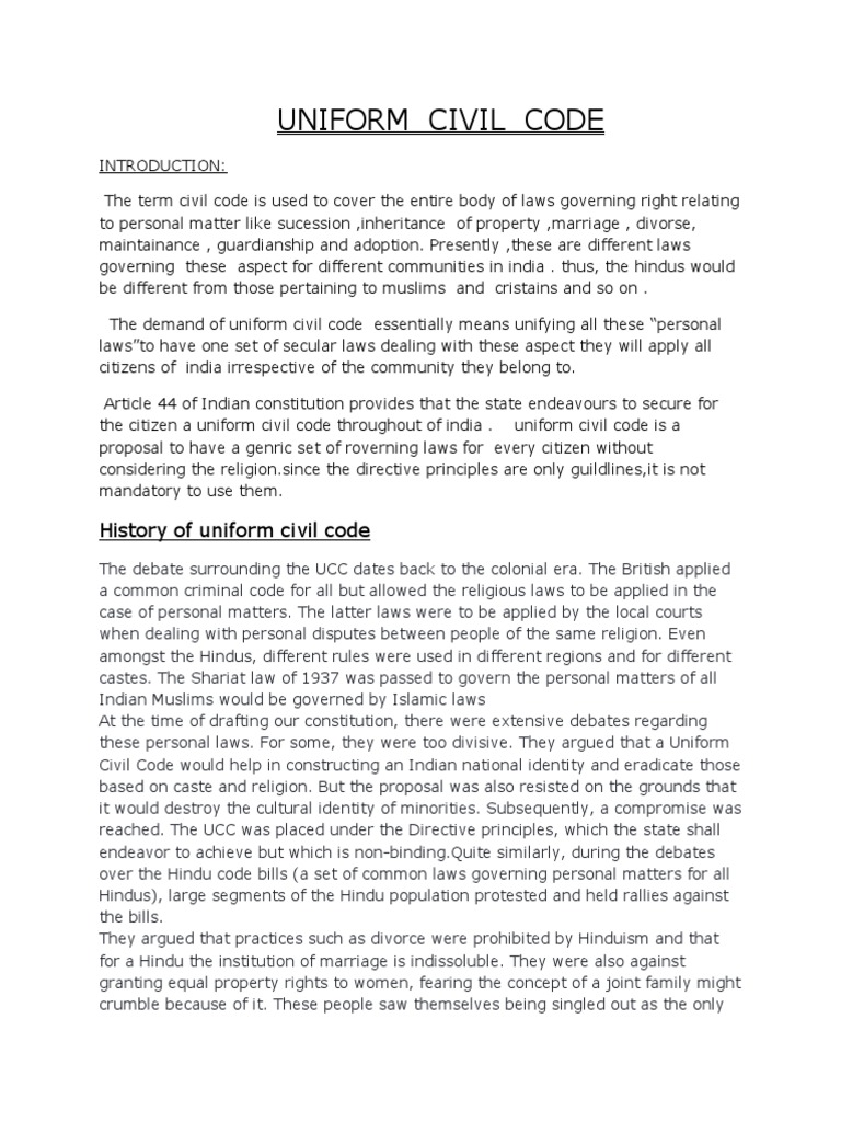 Uniform Civil Code | PDF | Supreme Court Of India | Government Information