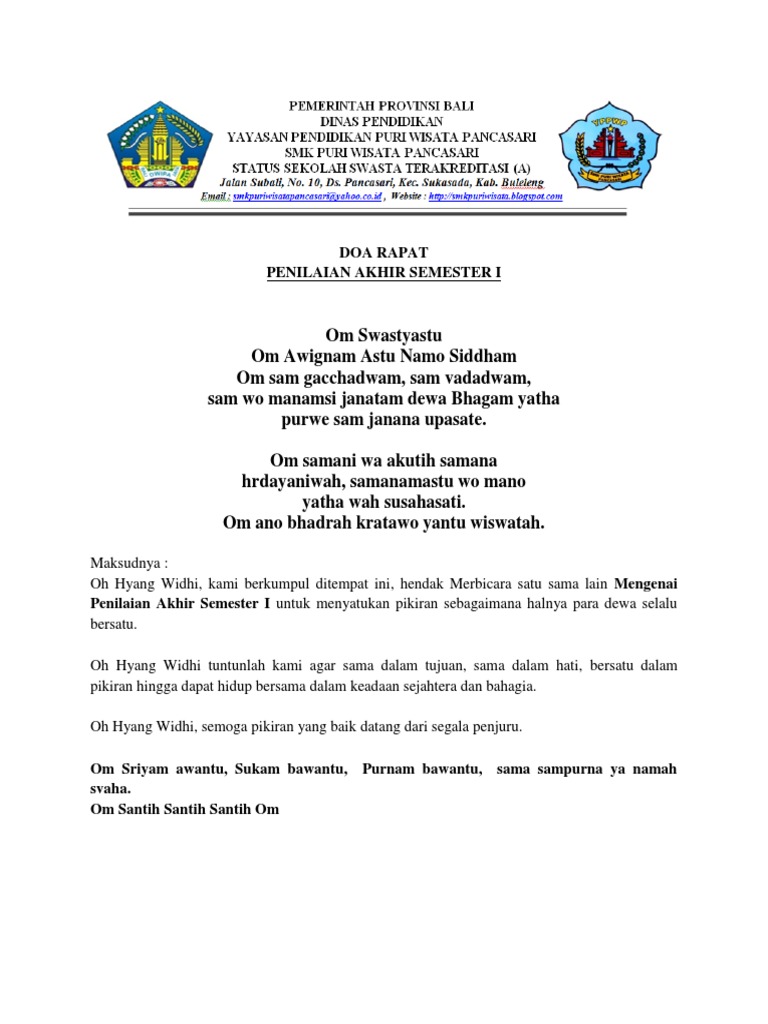 DOA RAPAT Hindu | PDF