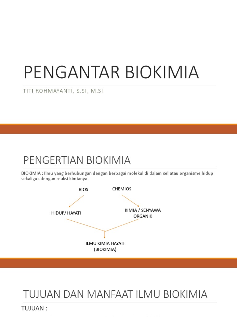 Pengantar Biokimia PDF | PDF