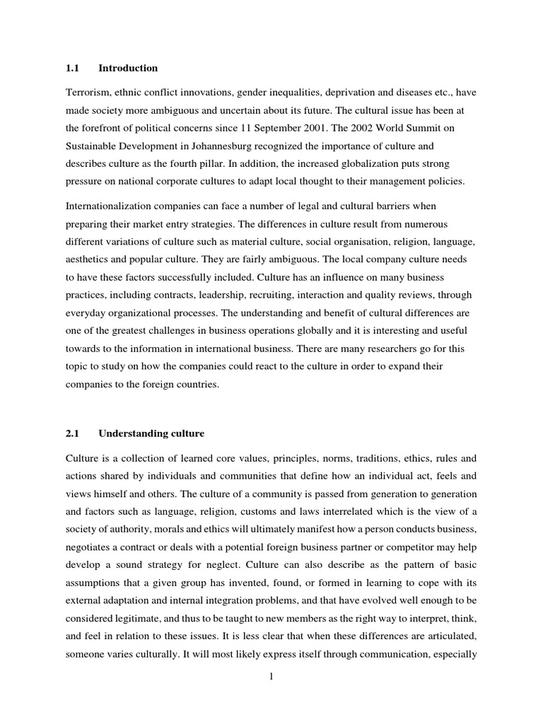 Culture's Impact on International Business | PDF | Organizational ...