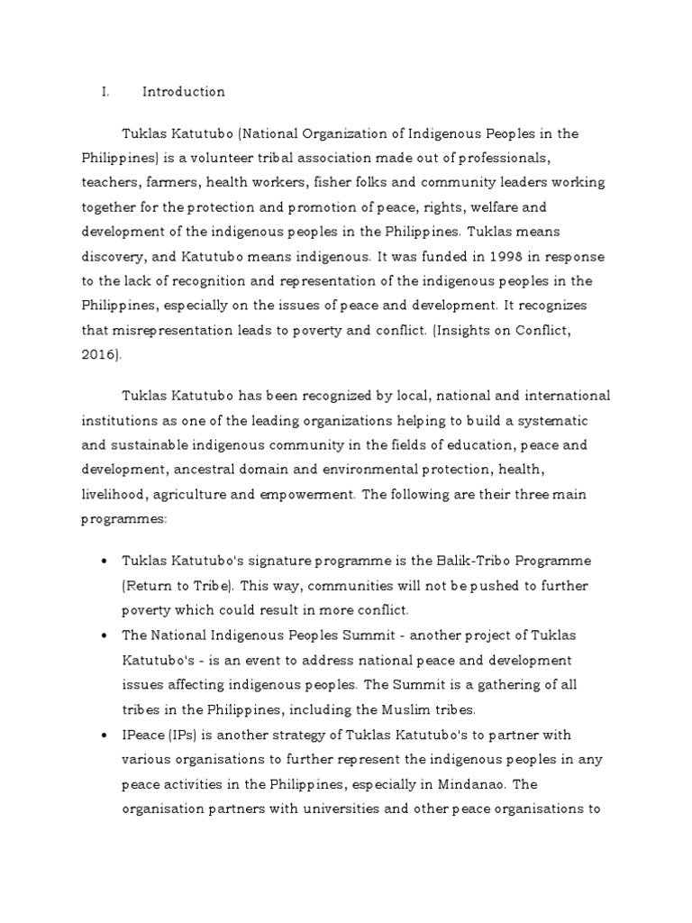 Introduction For Concept Paper | PDF | Indigenous Peoples | Philippines