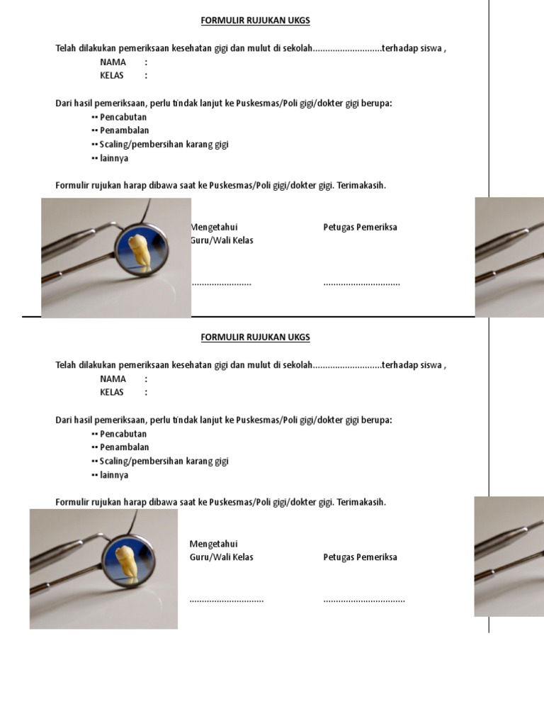 Form Rujukan UKGS TA | PDF