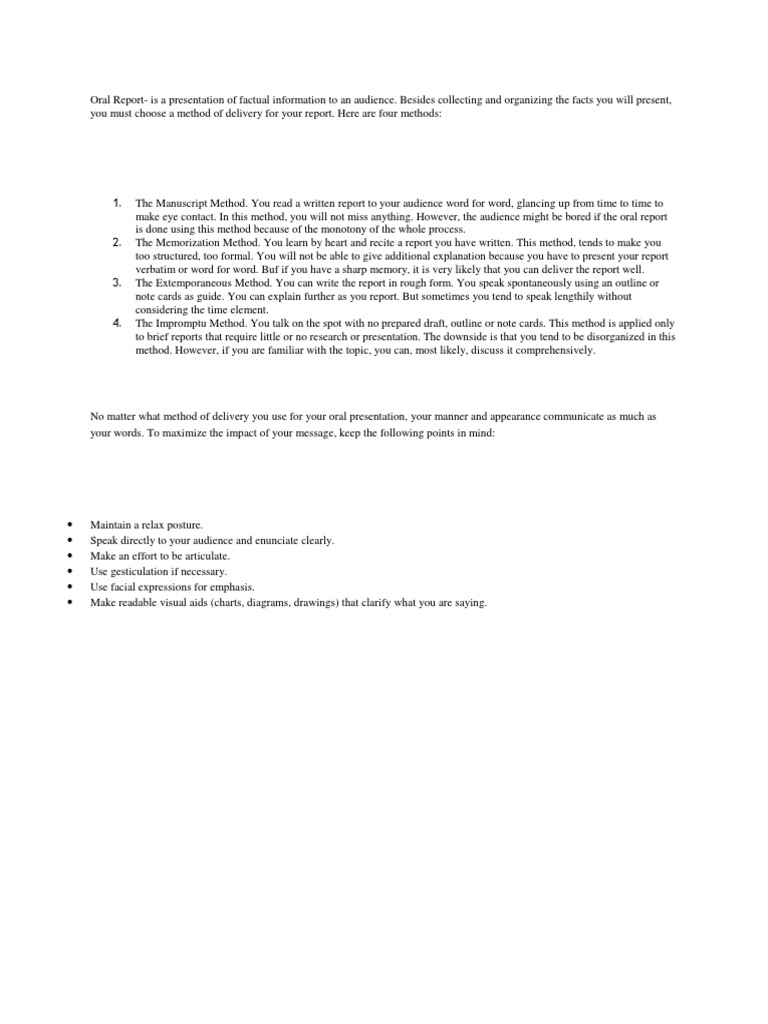 Oral Report | PDF