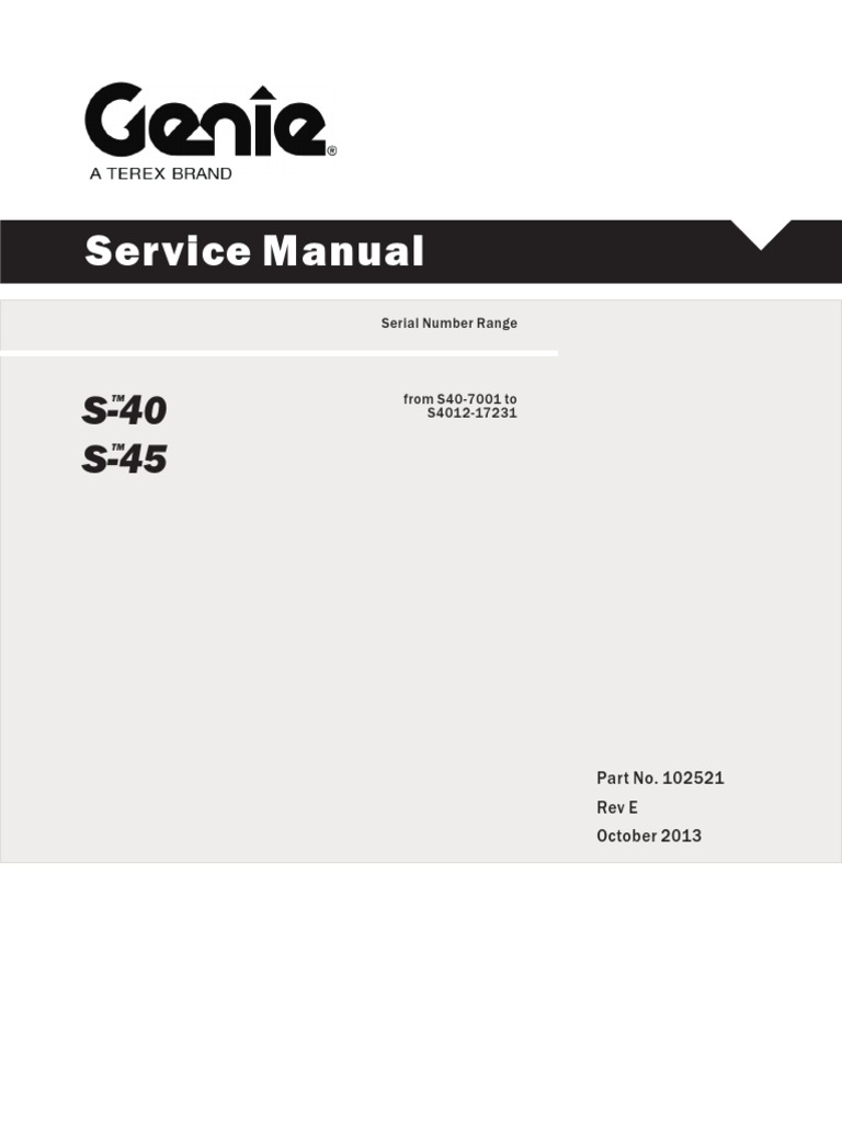 Genie S-40 S045 Manual PDF | PDF | Mechanical Engineering | Manufactured Goods