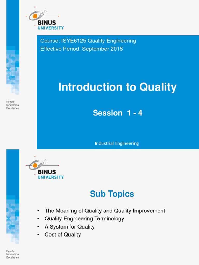 1 - 4 Introduction To Quality | PDF | Quality Management | Quality ...