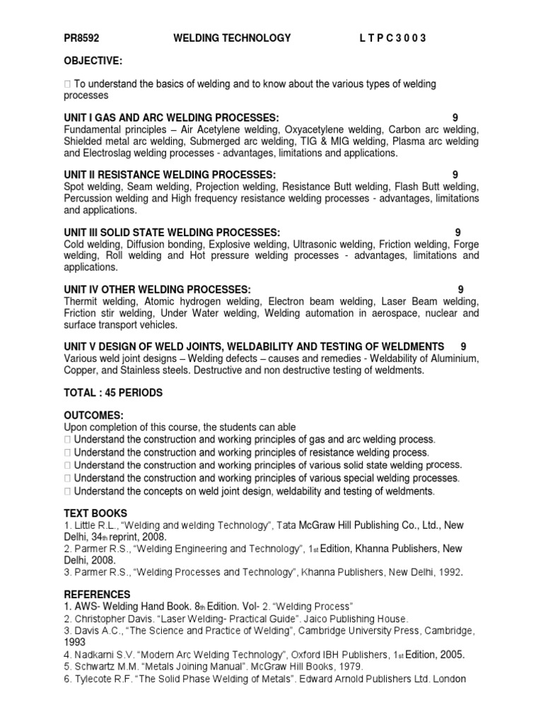 Welding Technology Course Overview | PDF | Welding | Construction